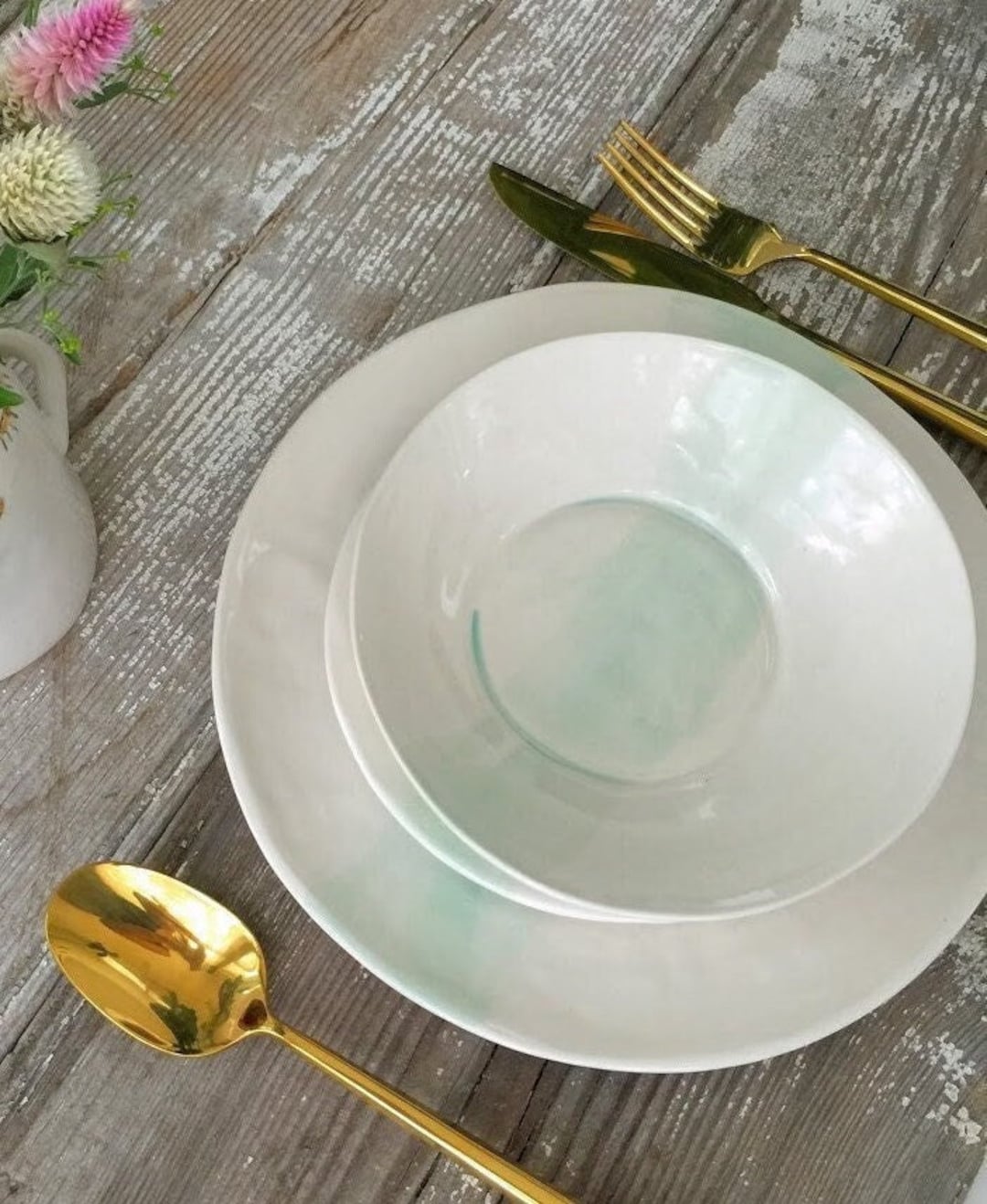 Dinnerware Set Pretty Dinnerware Handmade Dinnerware Food Safe - Etsy