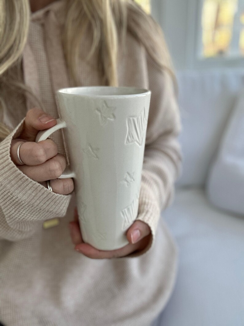 Handcrafted Ceramic Star Mug Iced Coffee Mugs Tall Mugs Minimal Mug ...