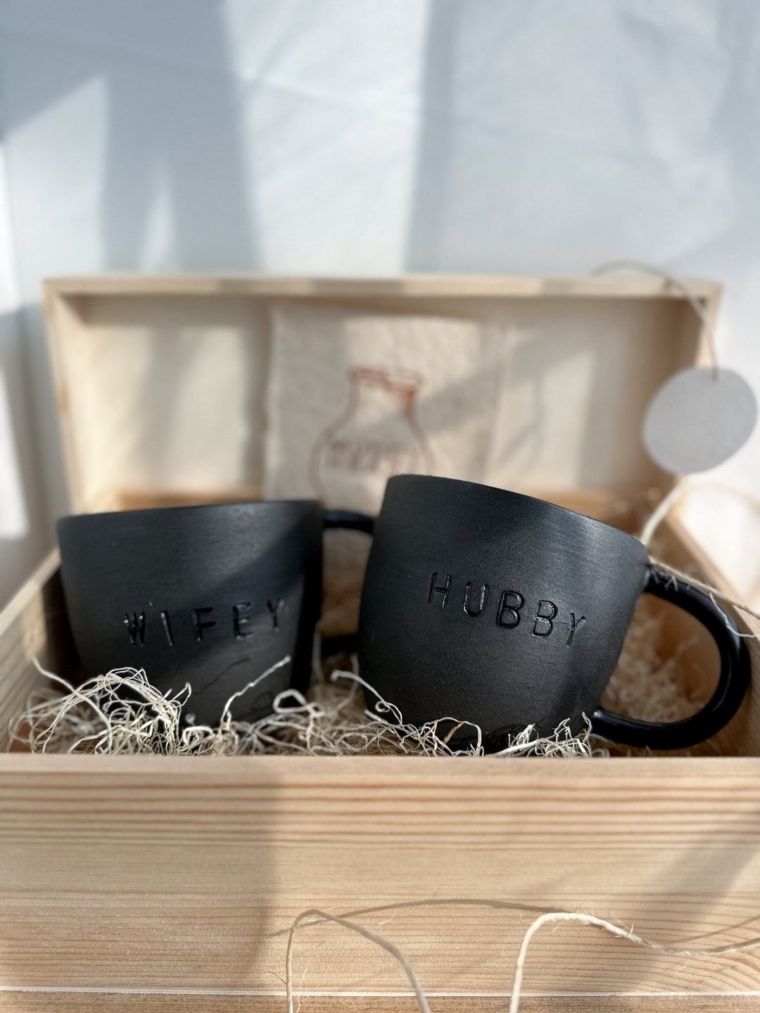 Handmade Gift Hubby and Wife Mugs Gift Set His and Hers Mugs His and ...