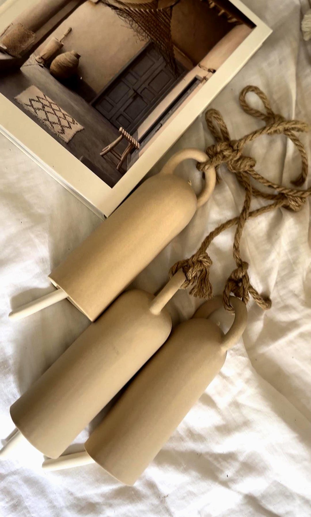 Handmade Ceramic Bell Wall Hanging Neutral Home Decor Earthy Home ...