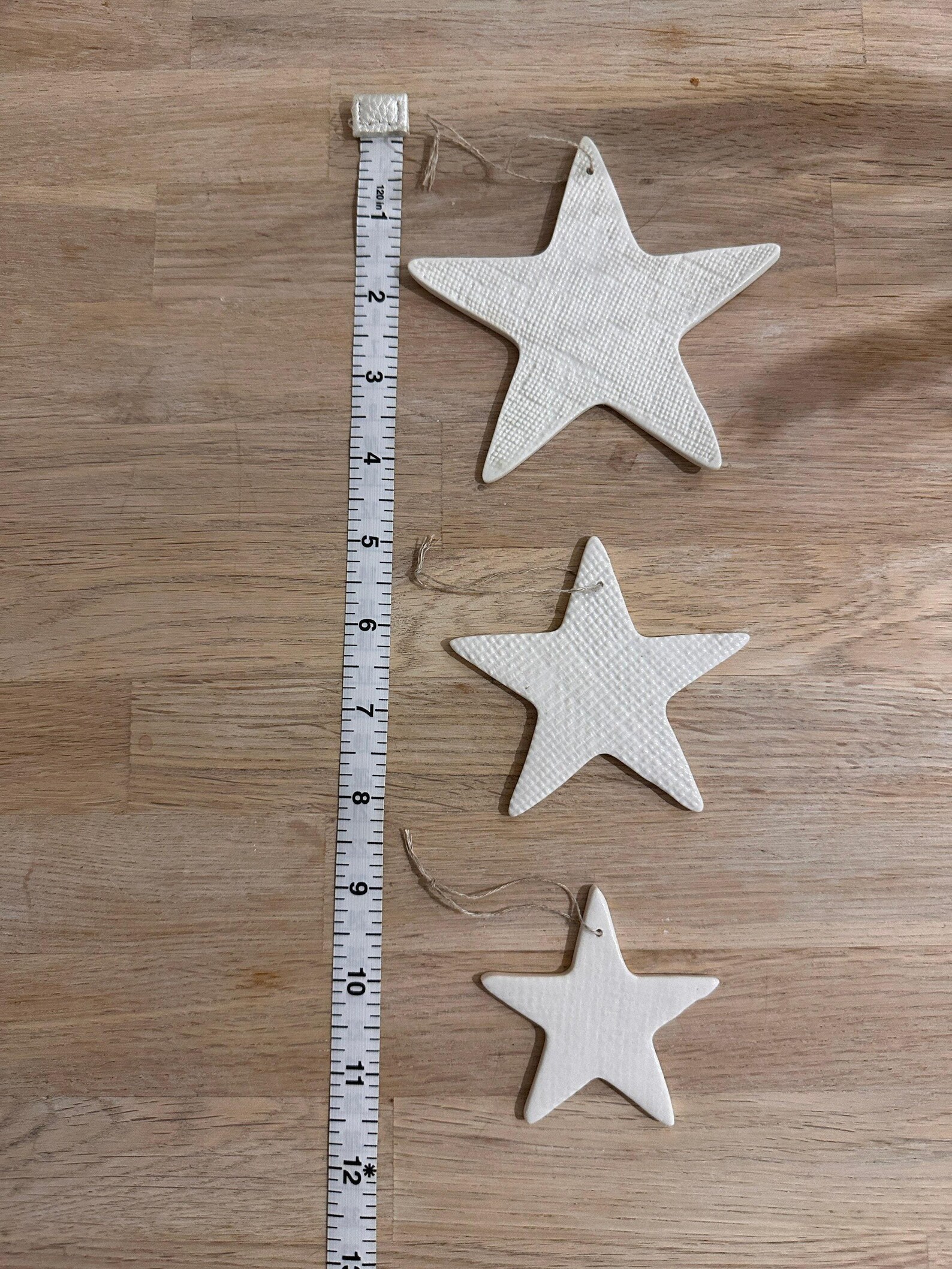 Handmade Ceramic Star Ornaments Cottage Magical Wabi Sabi White Star ...