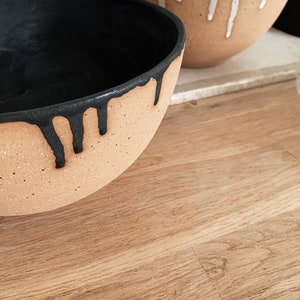 Black Large Drip Bowl Ceramic Drip Bowl Counter Fruit Bowl Modern ...