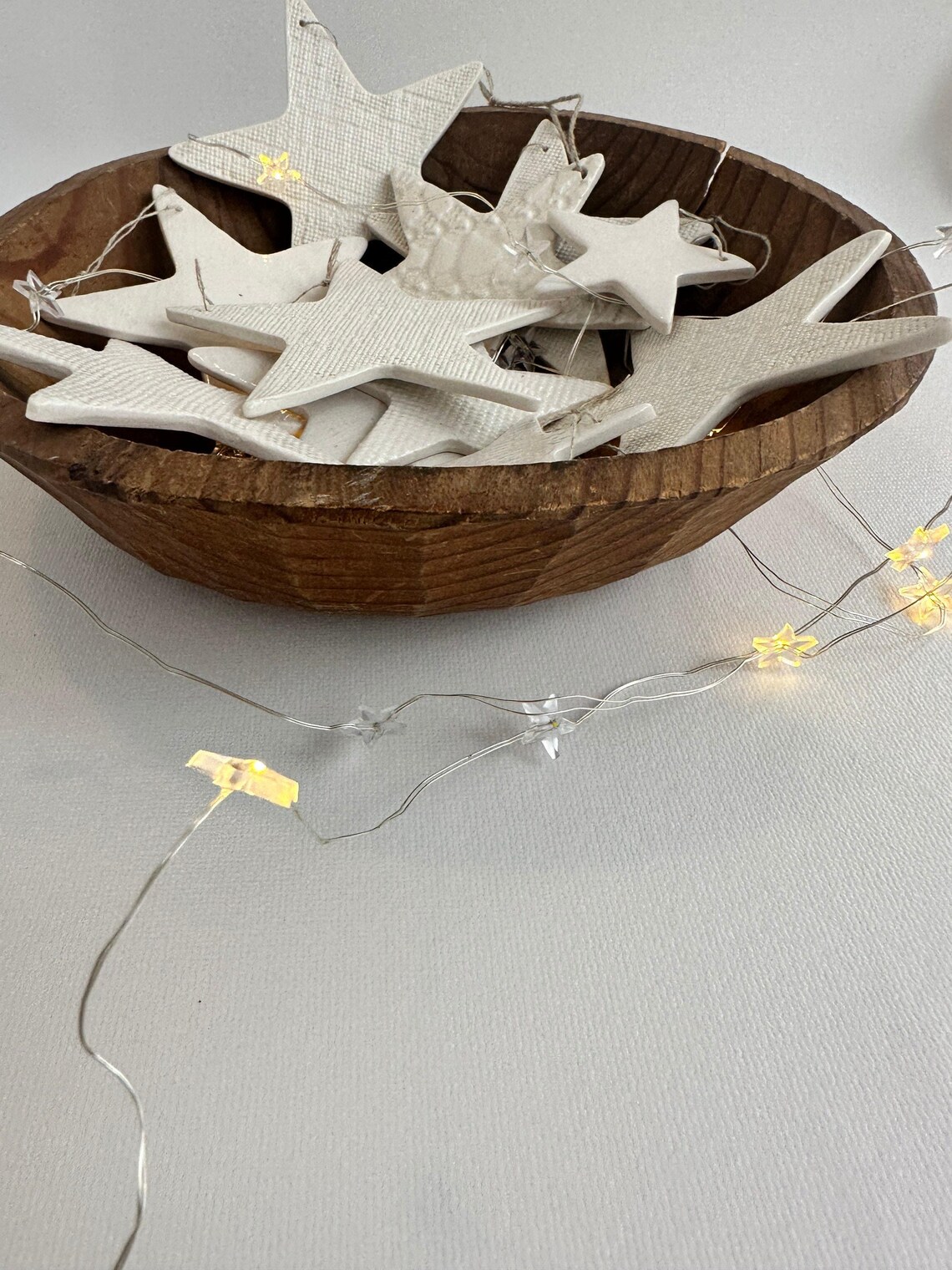 Handmade Ceramic Star Ornaments Cottage Magical Wabi Sabi White Star ...