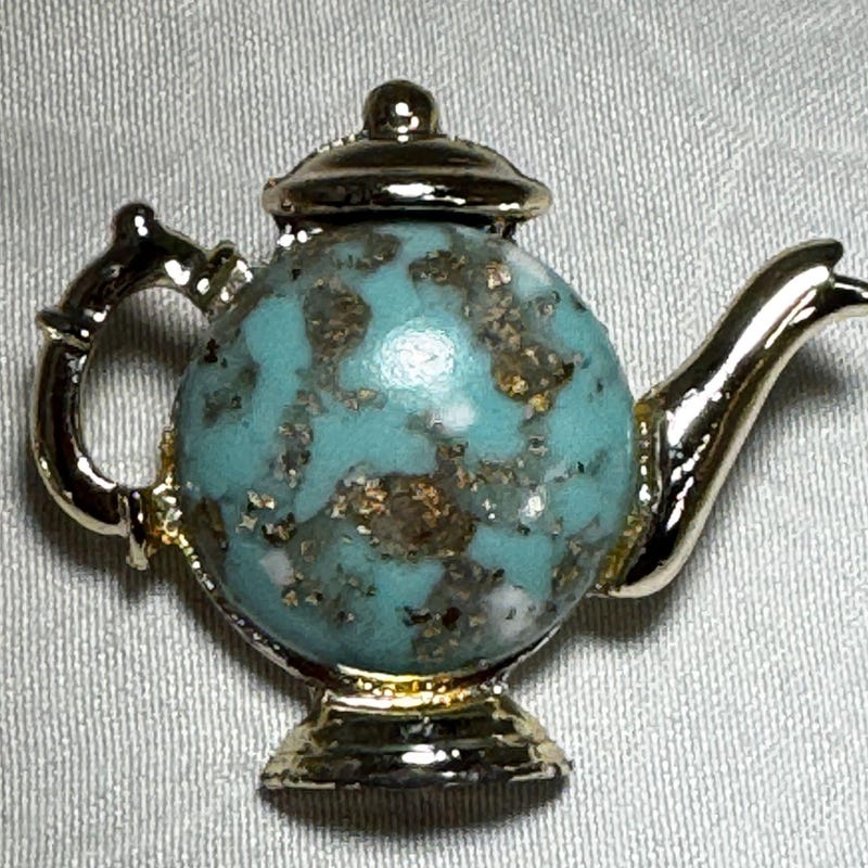Turquoise and Gold Teapot - Etsy
