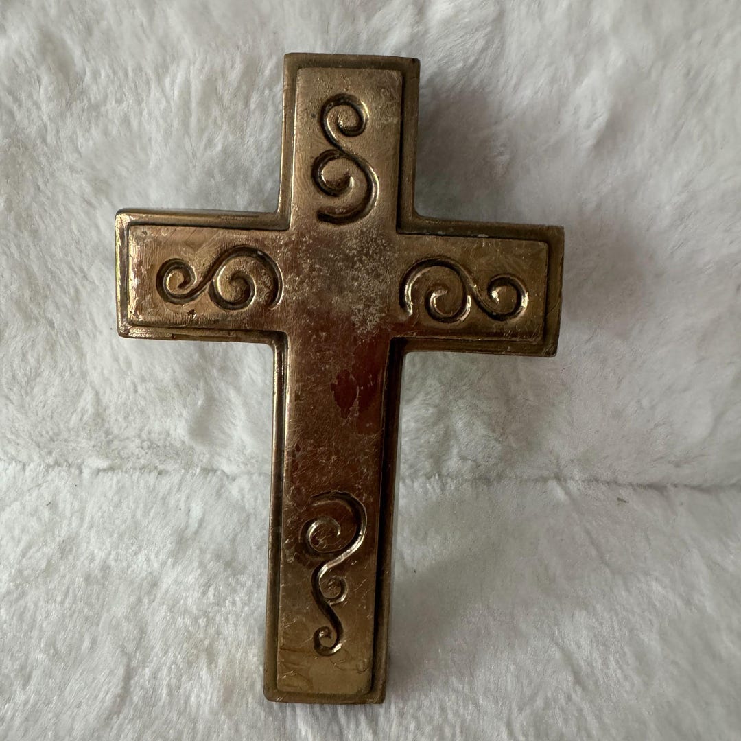 Vintage 80’s Casket or Coffin Cross Made of Cast Metal Sacred History ...