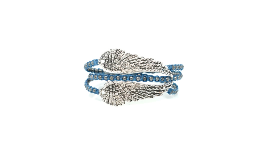 Blue Angel Wing Wrap Bracelet - Etsy