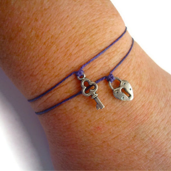 Couple Bracelet Lock and Key - Etsy