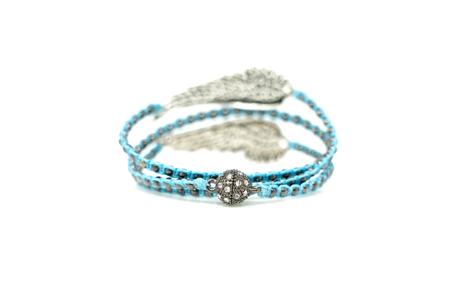 Turquoise Double Angel Wing Wrap Bracelet - Etsy