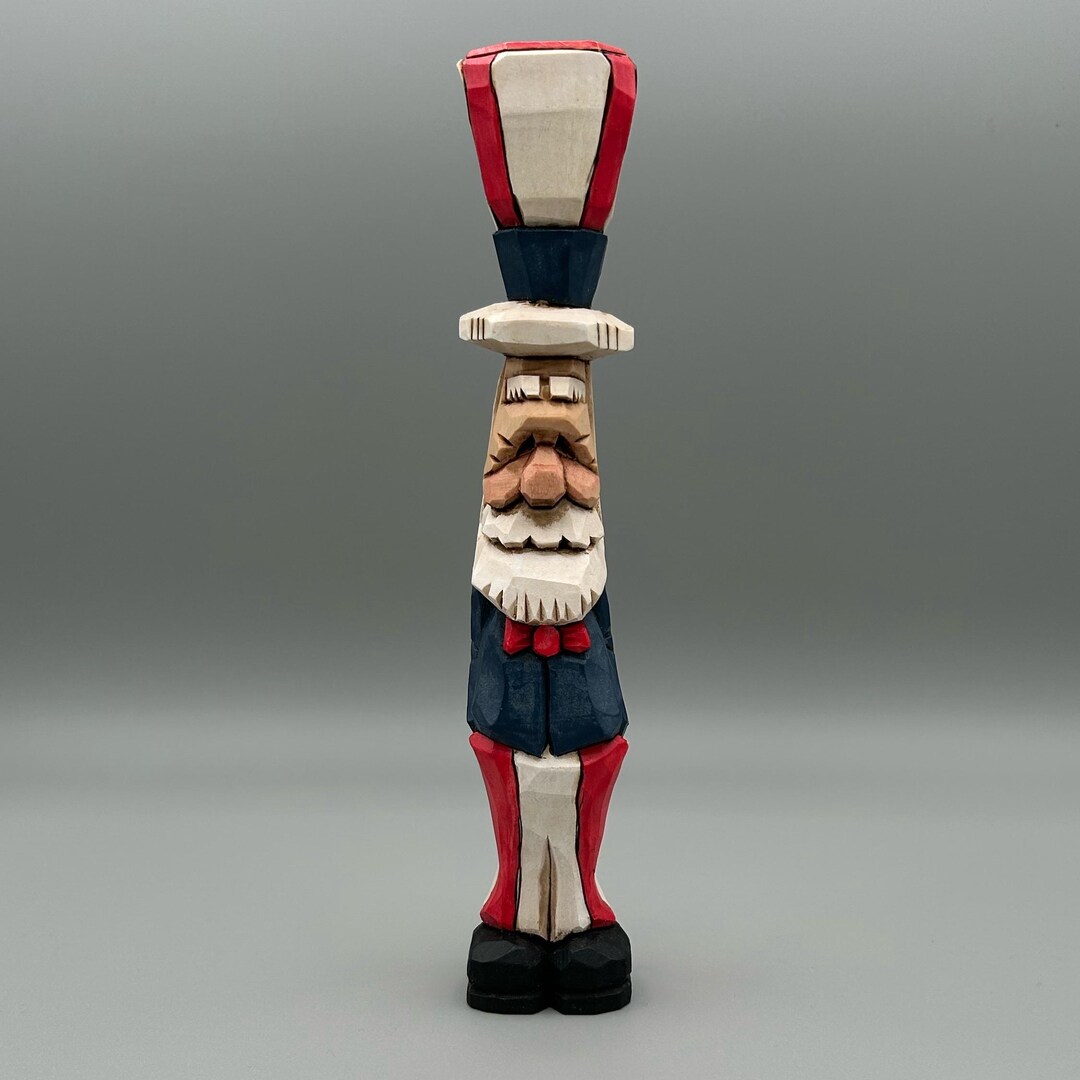 Hand Carved Uncle Sam - Etsy