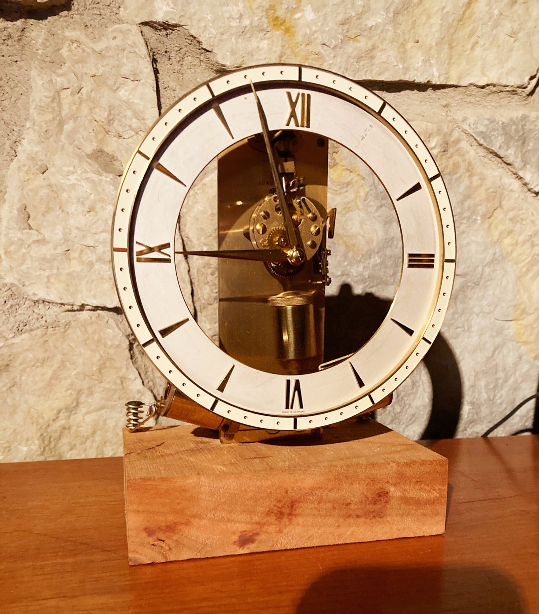 Vintage Electro Mechanical Clock Mounted in Rustic Walnut Base - Etsy