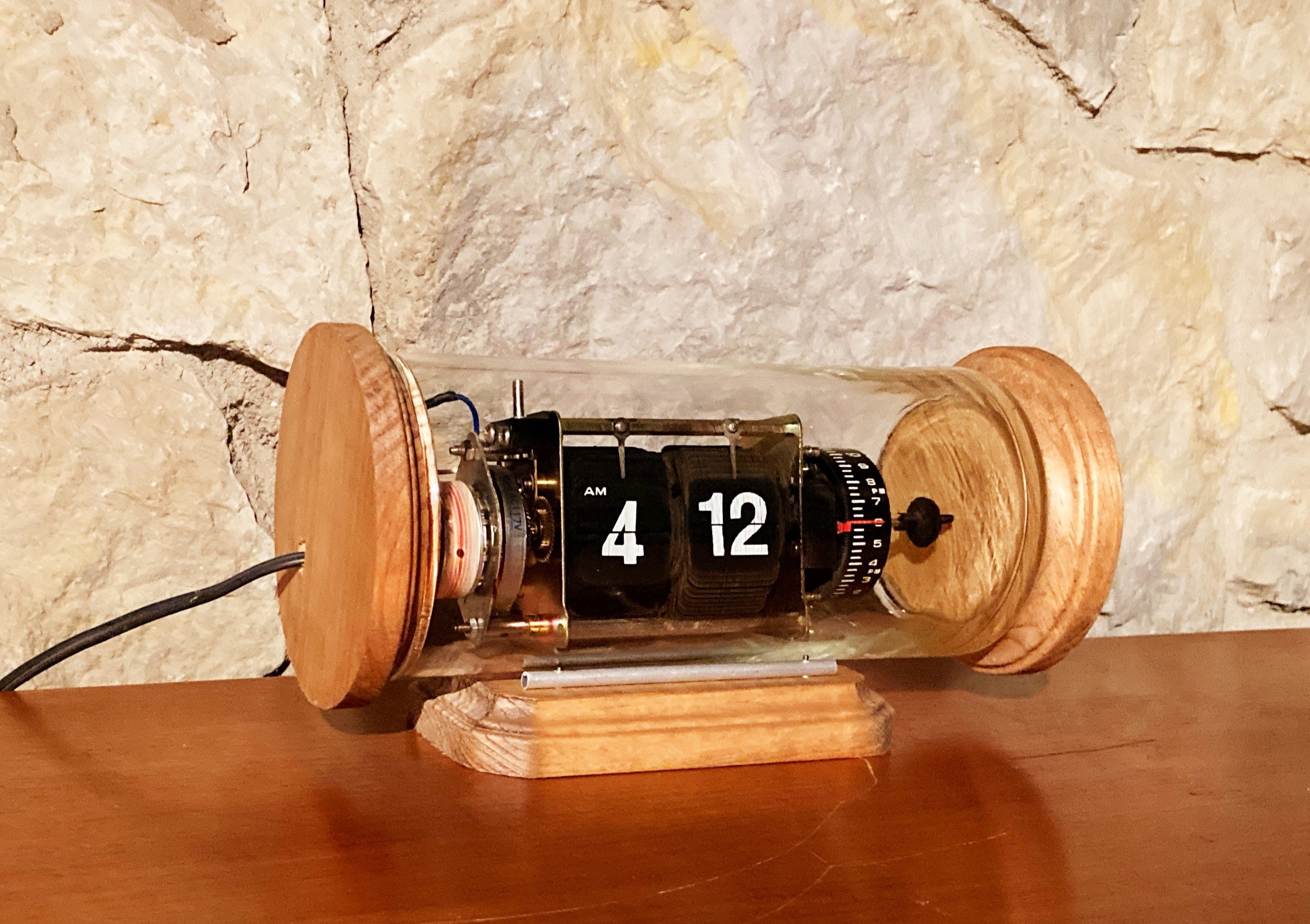 Vintage Digital Flip Clock in Glass Case - Etsy