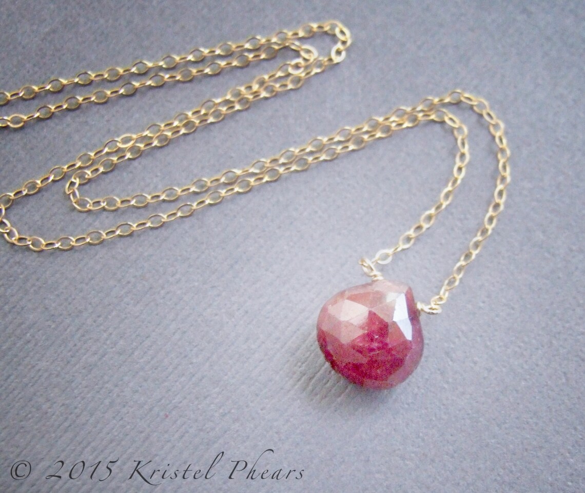 Genuine Ruby Necklace July Birthstone Gift Natural Ruby - Etsy