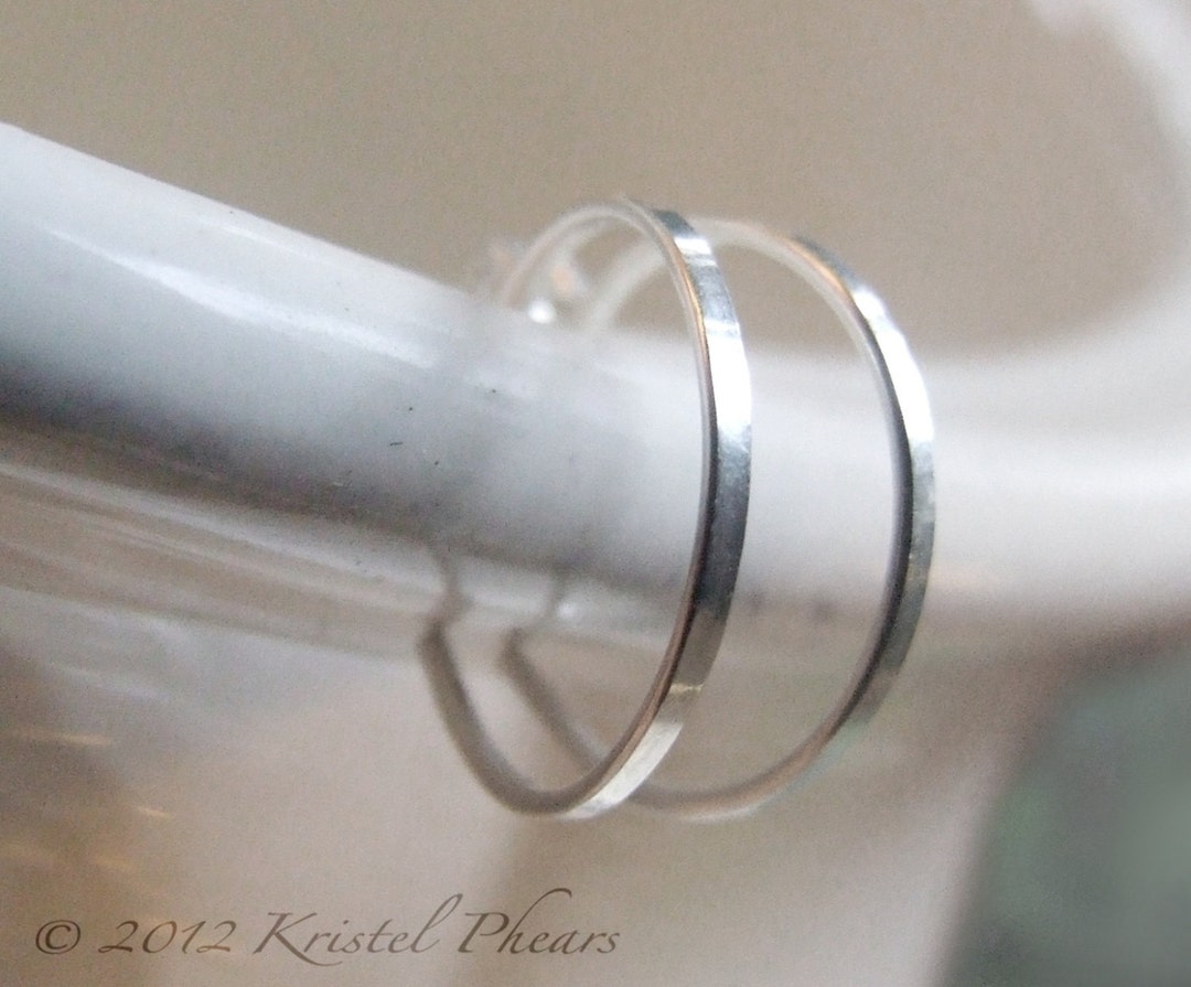 Extra Tiny Silver Hoops - Reverse Hoop Earrings Sterling Simple Classic ...