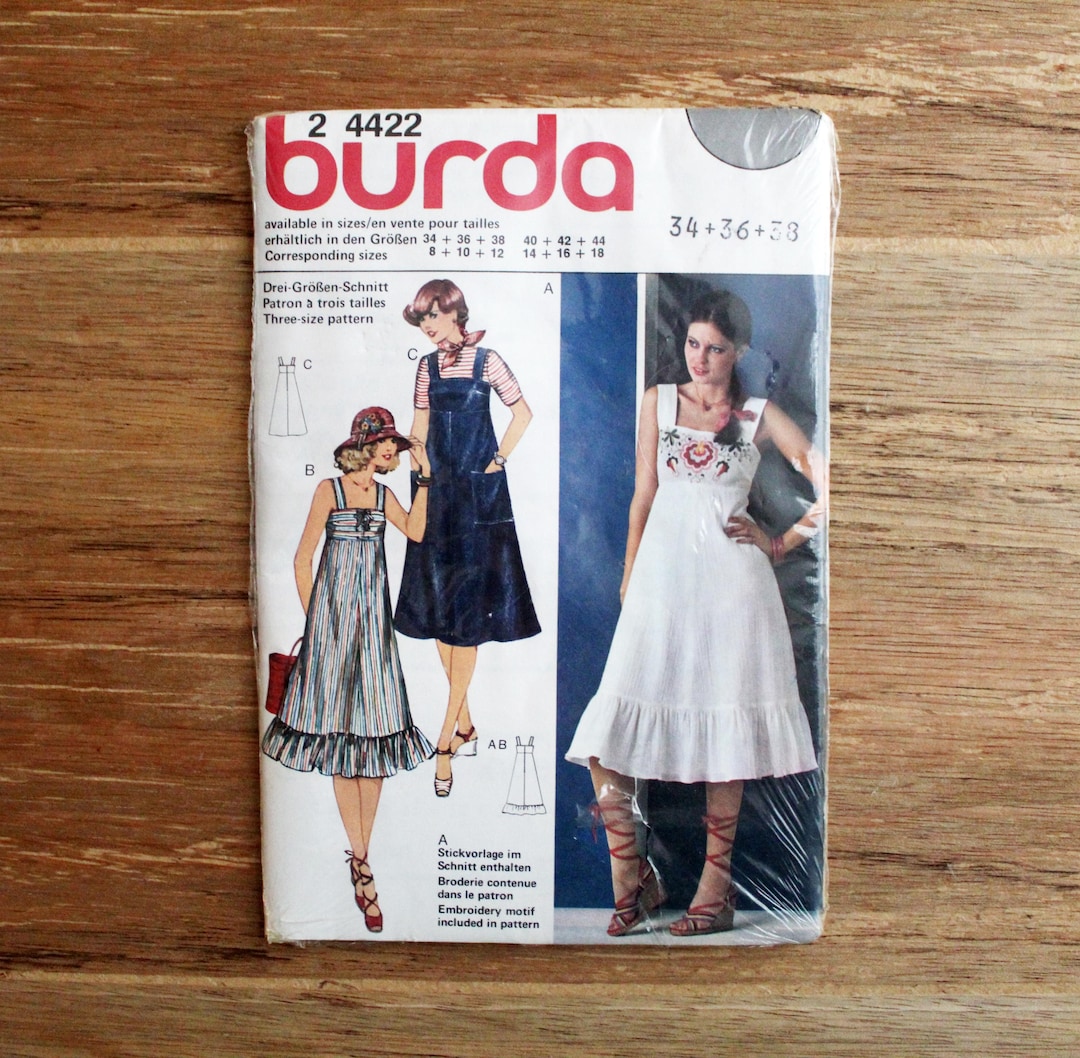Burda No 2 4422 1970s Sewing Pattern Pinafore Jumper Dress UNOPEN - Etsy