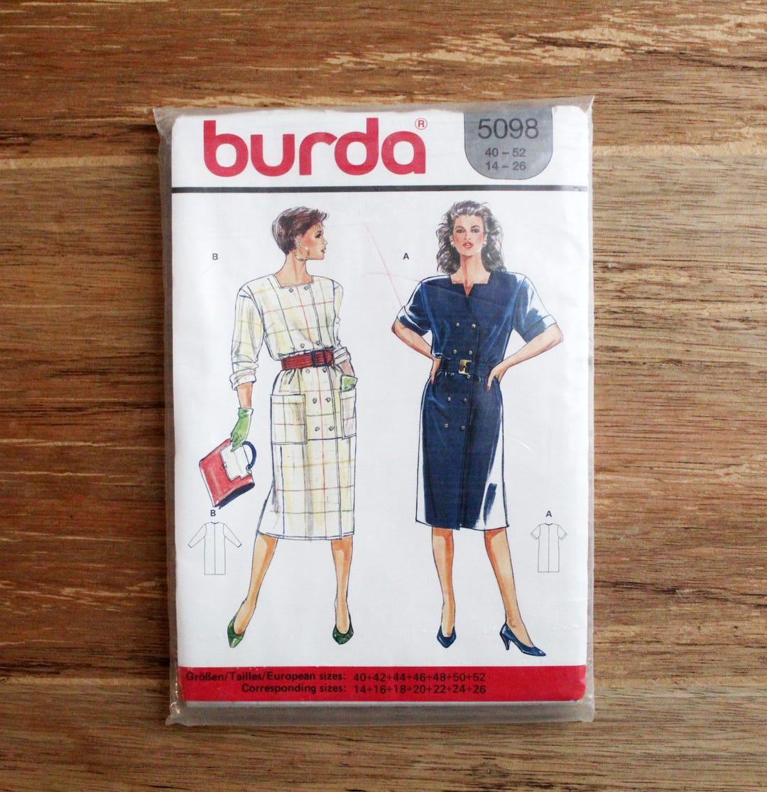 Burda E 5098 1980s Sewing Pattern Dress UNOPEN - Etsy