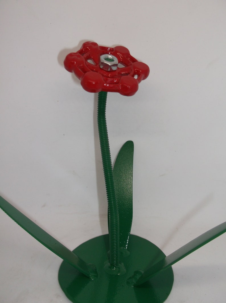 Red Metal Faucet Flower Sculpture: Recycled Valentine's Gift - Etsy