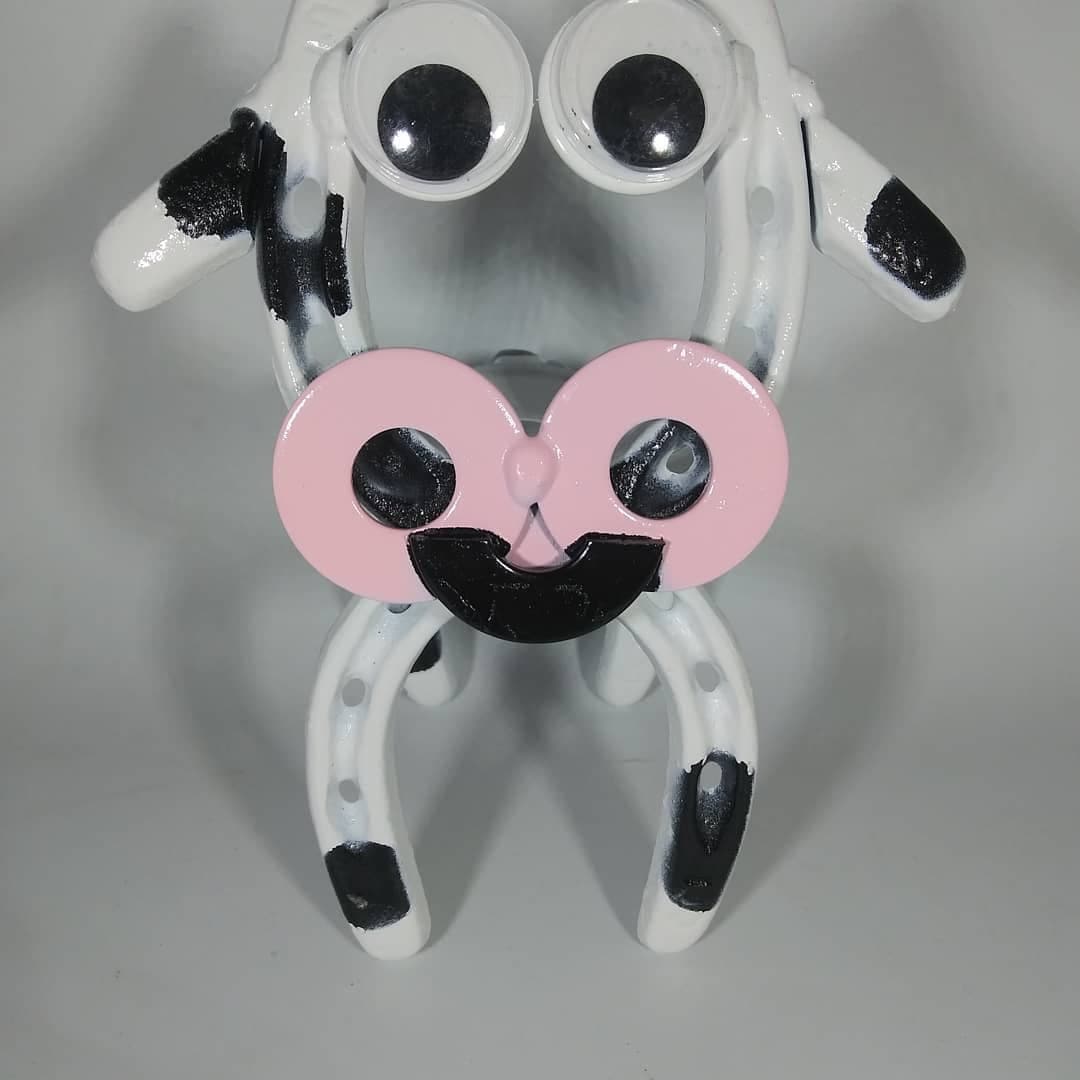 Horseshoe Cow, Metal Art, Garden Art, Animals, Upcycled Art - Etsy