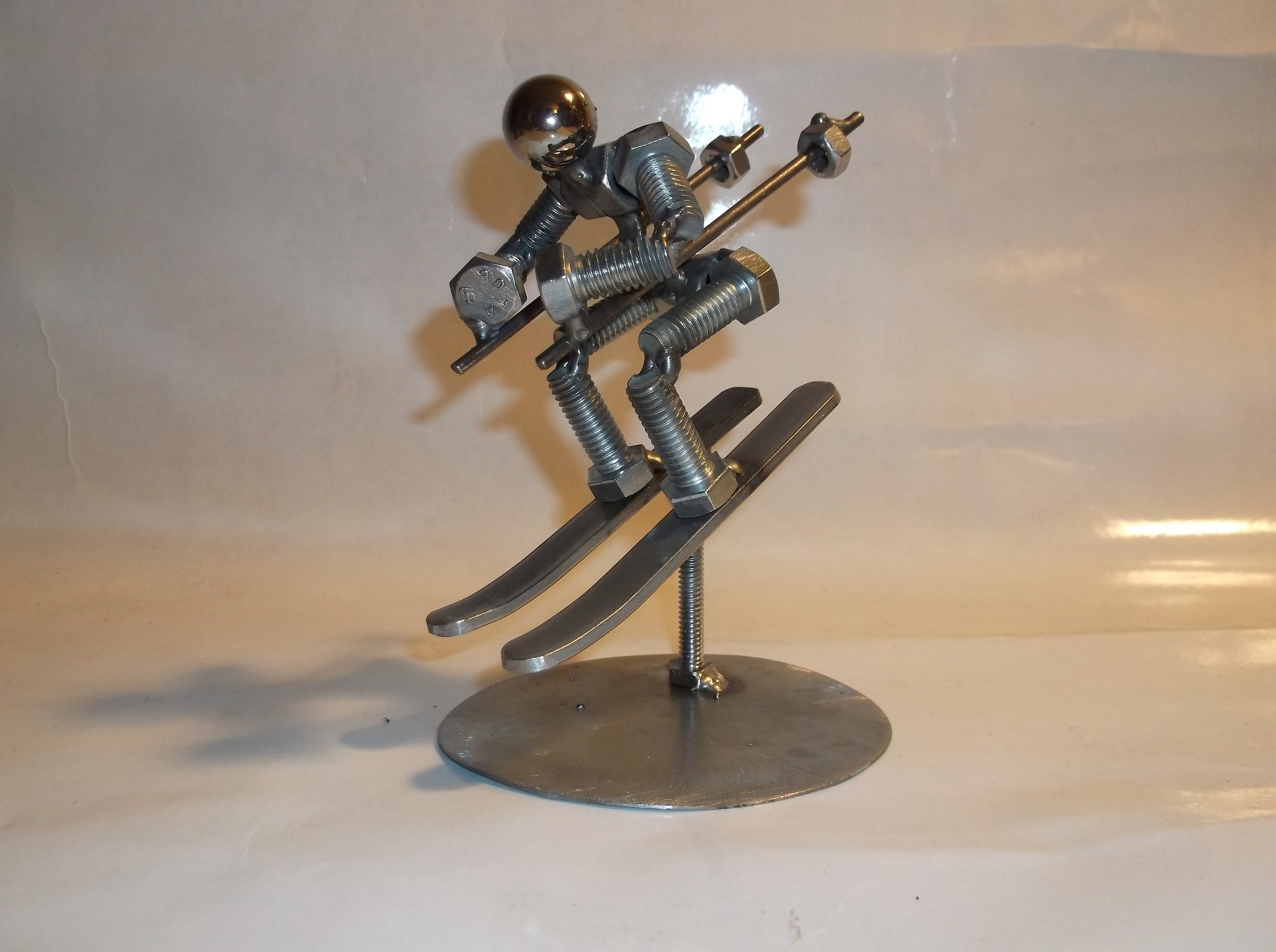 Skier Metal Bolt Figurine - Etsy Canada