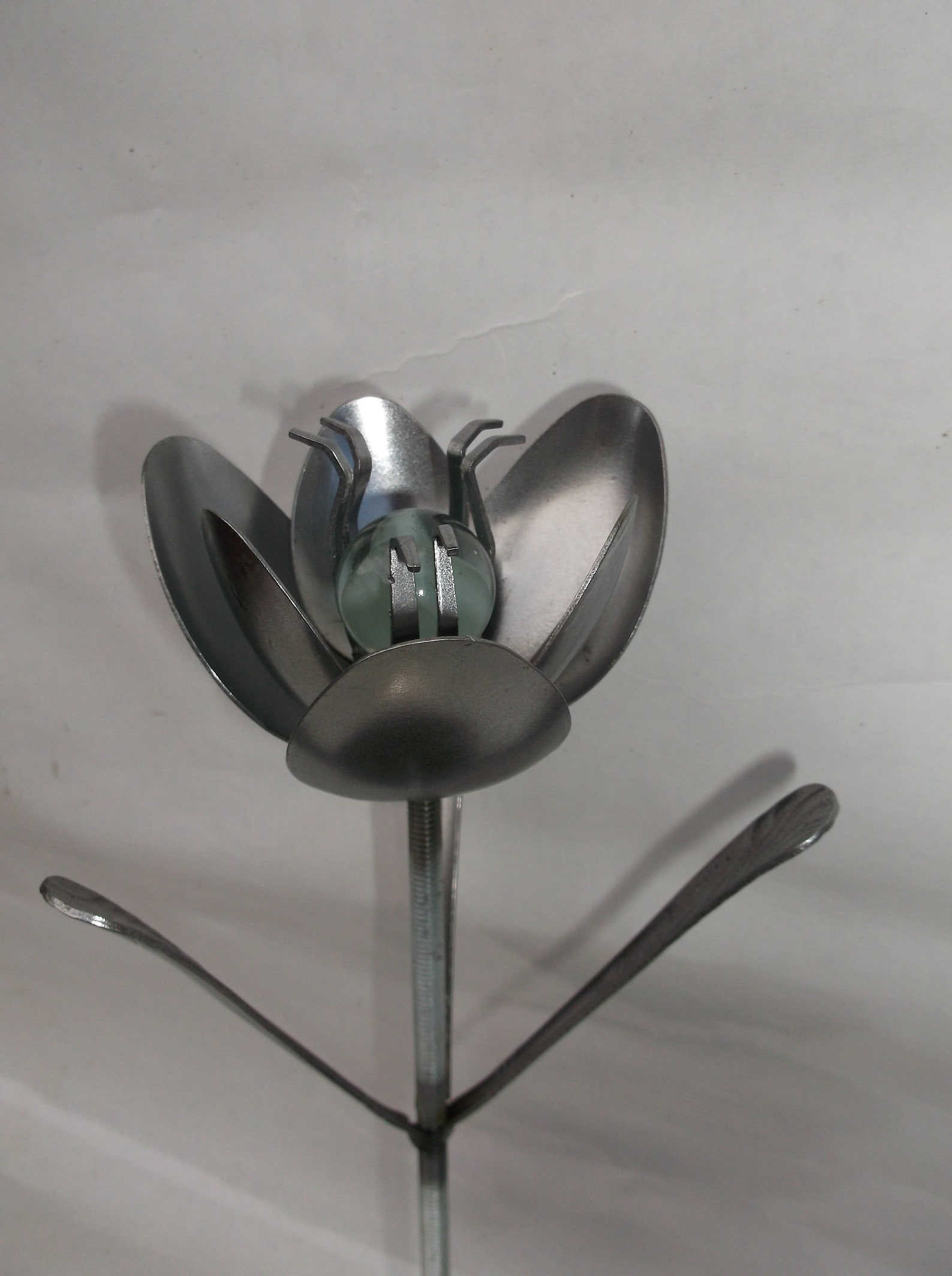 White Tulip Metal Art Tulip Spoon Flower Recycled | Etsy