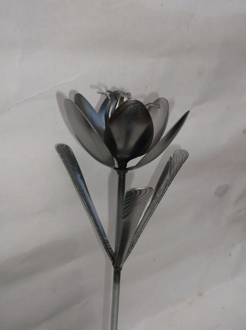 Yellow Tulip Metal Art Tulip Spoon Flower Recycled - Etsy