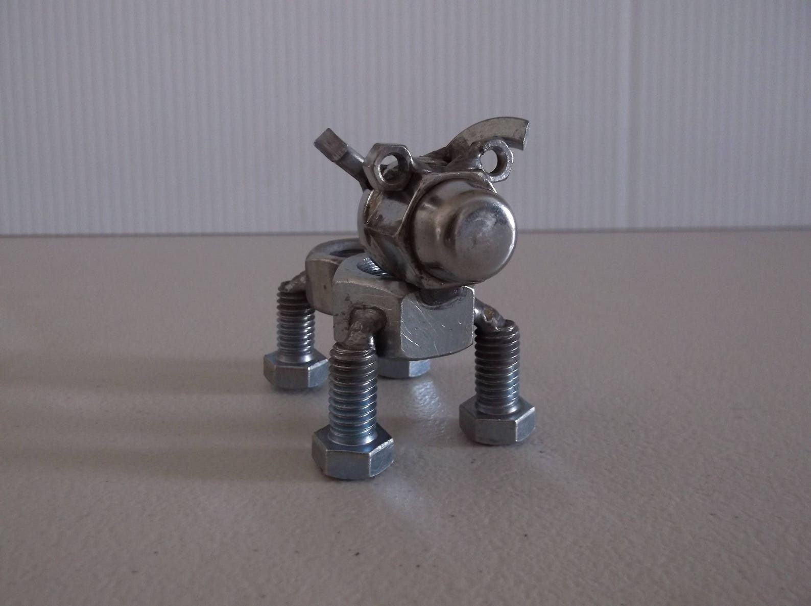 Pitbull Metal Dog Figurine Upcycled Art Miniature Dog - Etsy