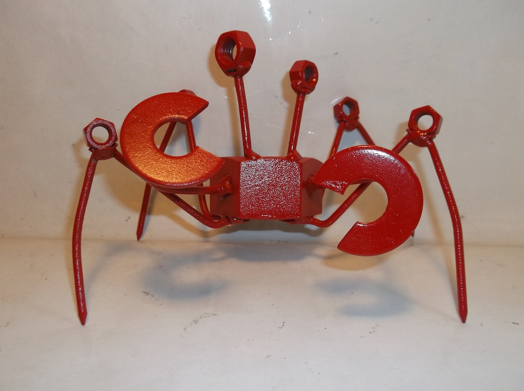 Red Crab Scrap Metal Recycled Art, Crab Sculpture Figurine - Etsy