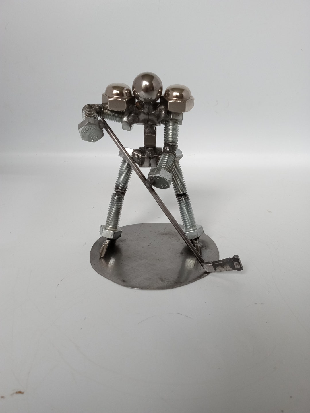 Hockey Player, Metal Bolt Figurine, Athlete, Ice Skate, Sports Art - Etsy