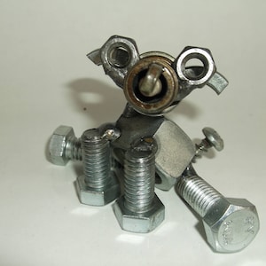 Dog Sitting, Dog Figurine, Metal Spark Plug Dog, Metal Art - Etsy