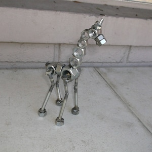 Giraffe, Metal Giraffe Sculpture, up Cycled Art, Miniature Welded ...