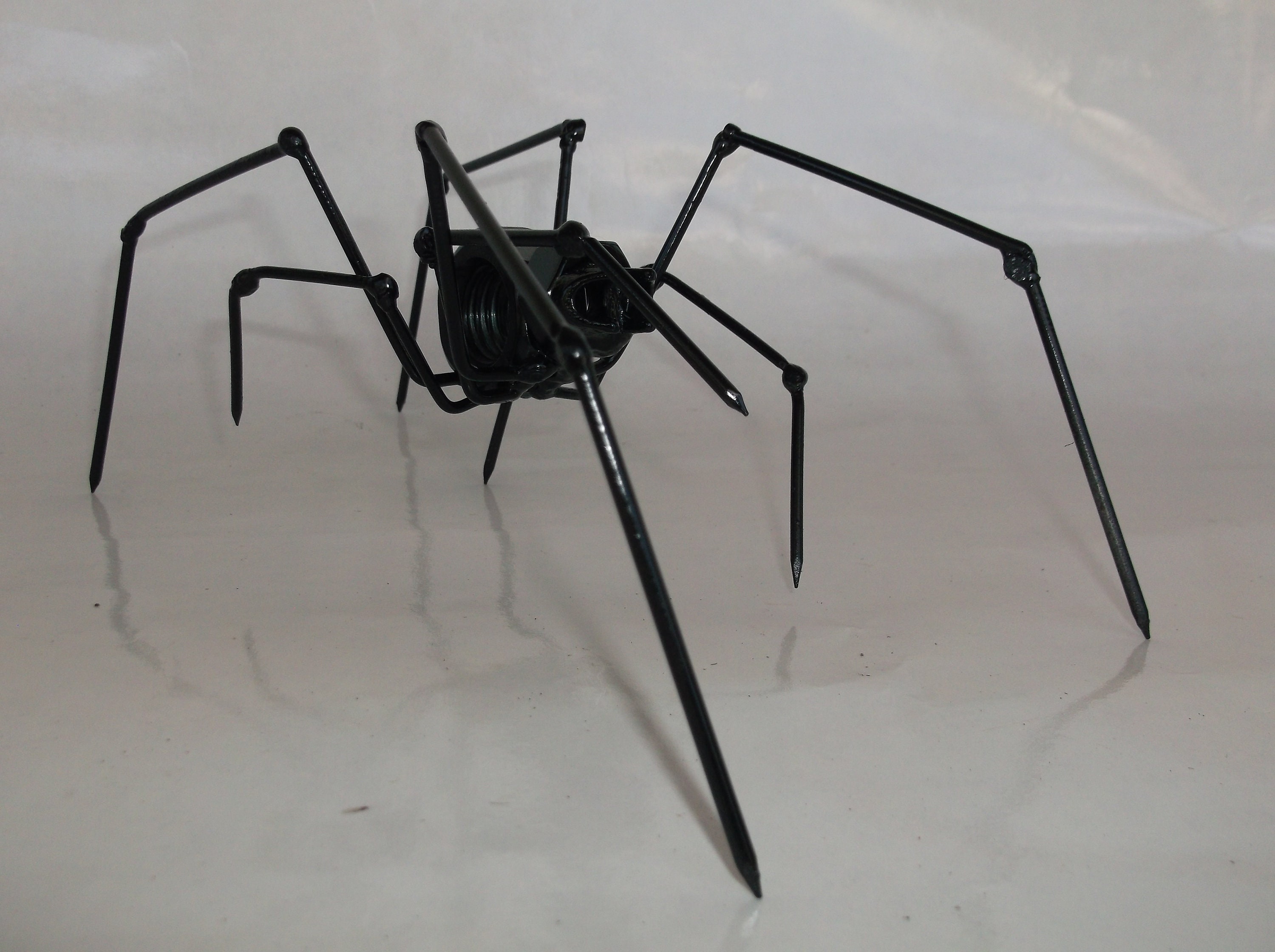 Spider metal recycled art black widow spider | Etsy