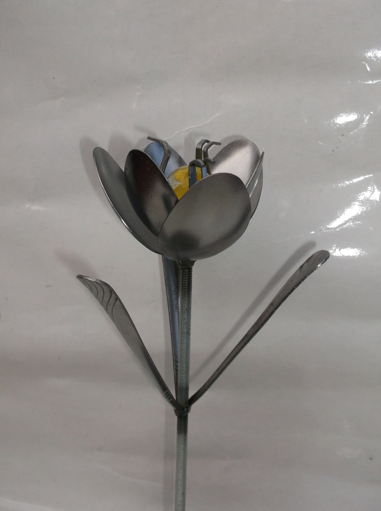 Yellow Tulip Metal Art Tulip Spoon Flower Recycled - Etsy