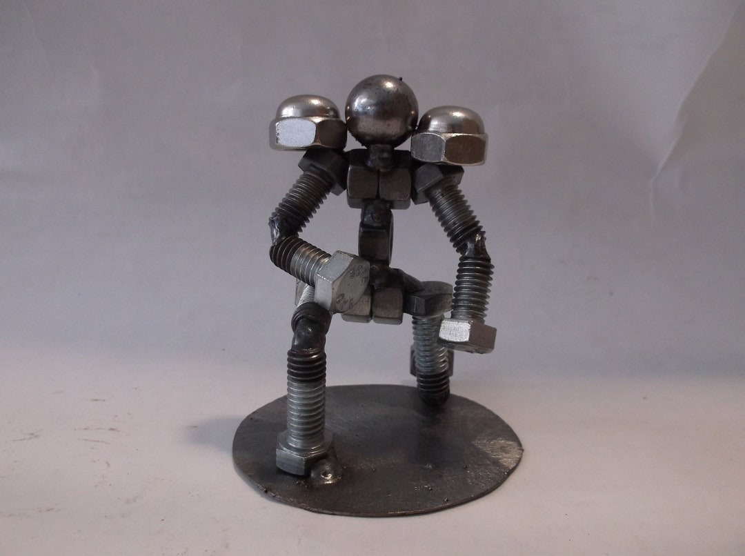 Football Player, Kneeling Team Linebacker, Miniature Metal Bolt ...