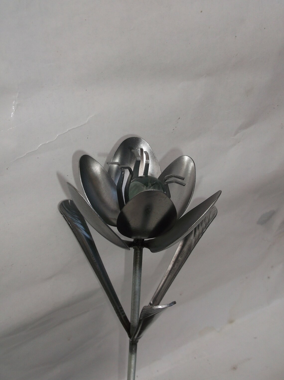 White Tulip Metal Art Tulip Spoon Flower Recycled | Etsy
