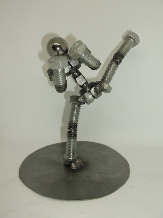 Kick Boxer Metal Bolt Figurine Karate Fighter Athlete | Etsy