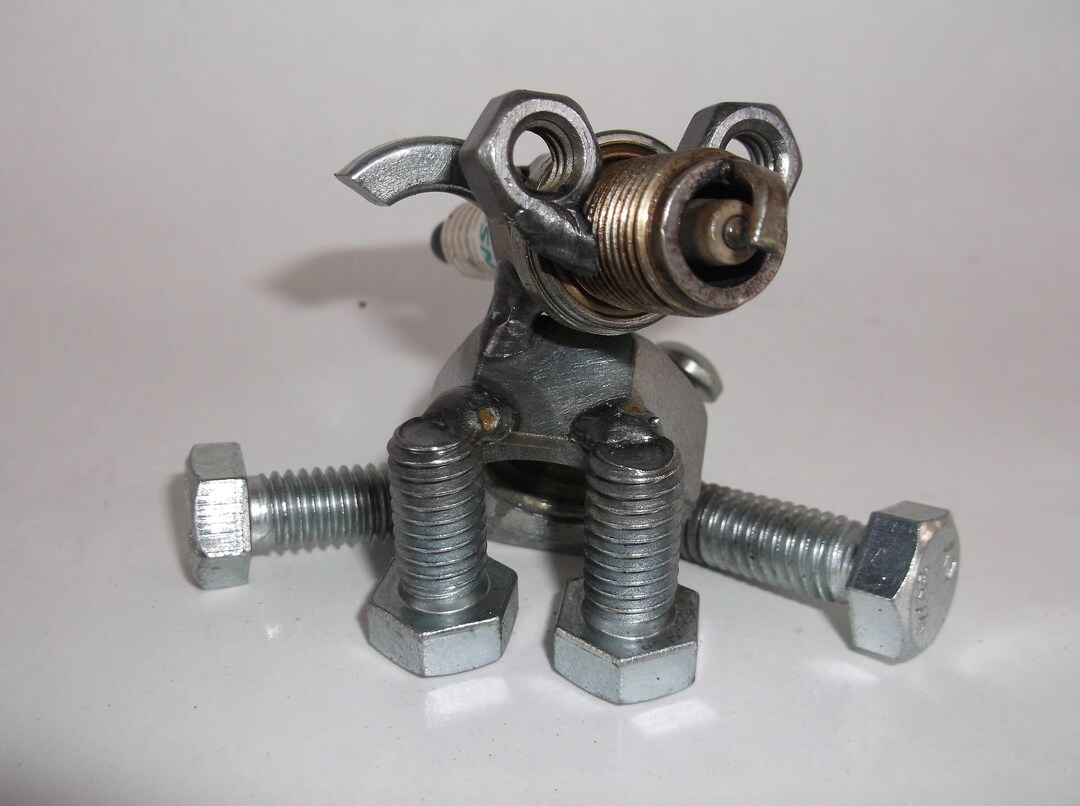 Metal Spark Plug Dog Figurine: Recycled Handmade Art - Etsy