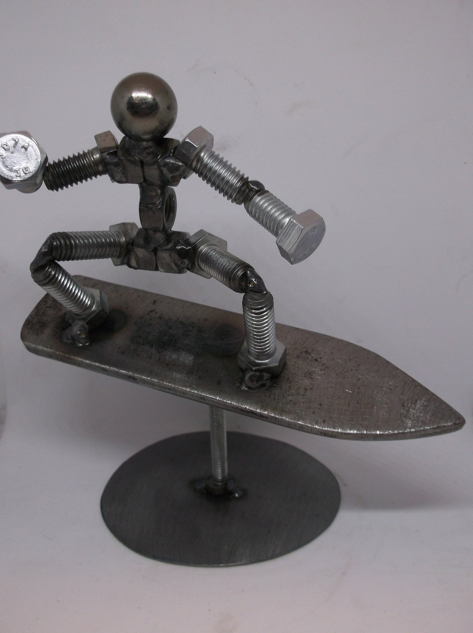 Surfer Metal Bolt Figurine. Upcycled Art Water Sports - Etsy