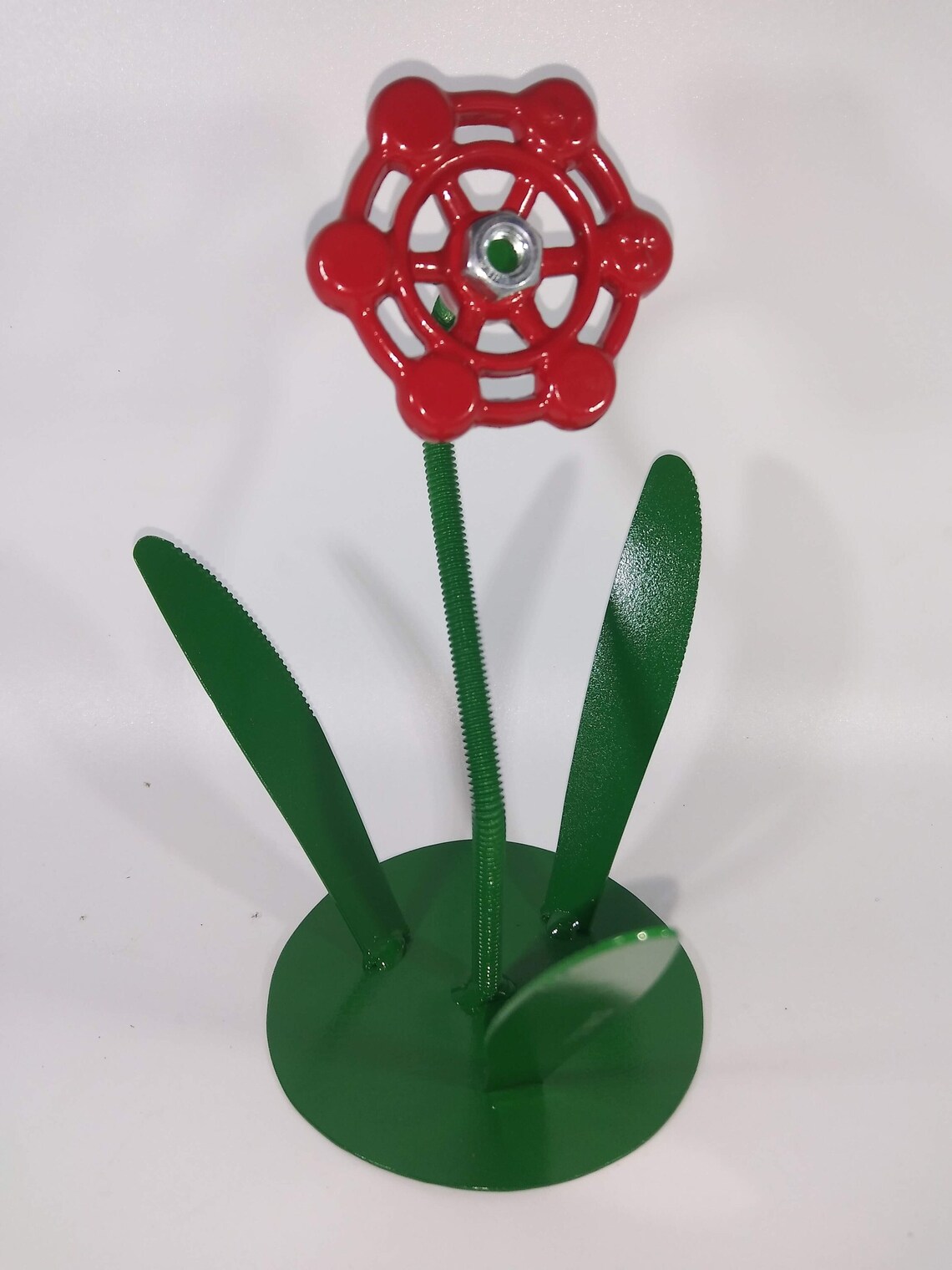 Red Metal Faucet Flower Sculpture: Recycled Valentine's Gift - Etsy