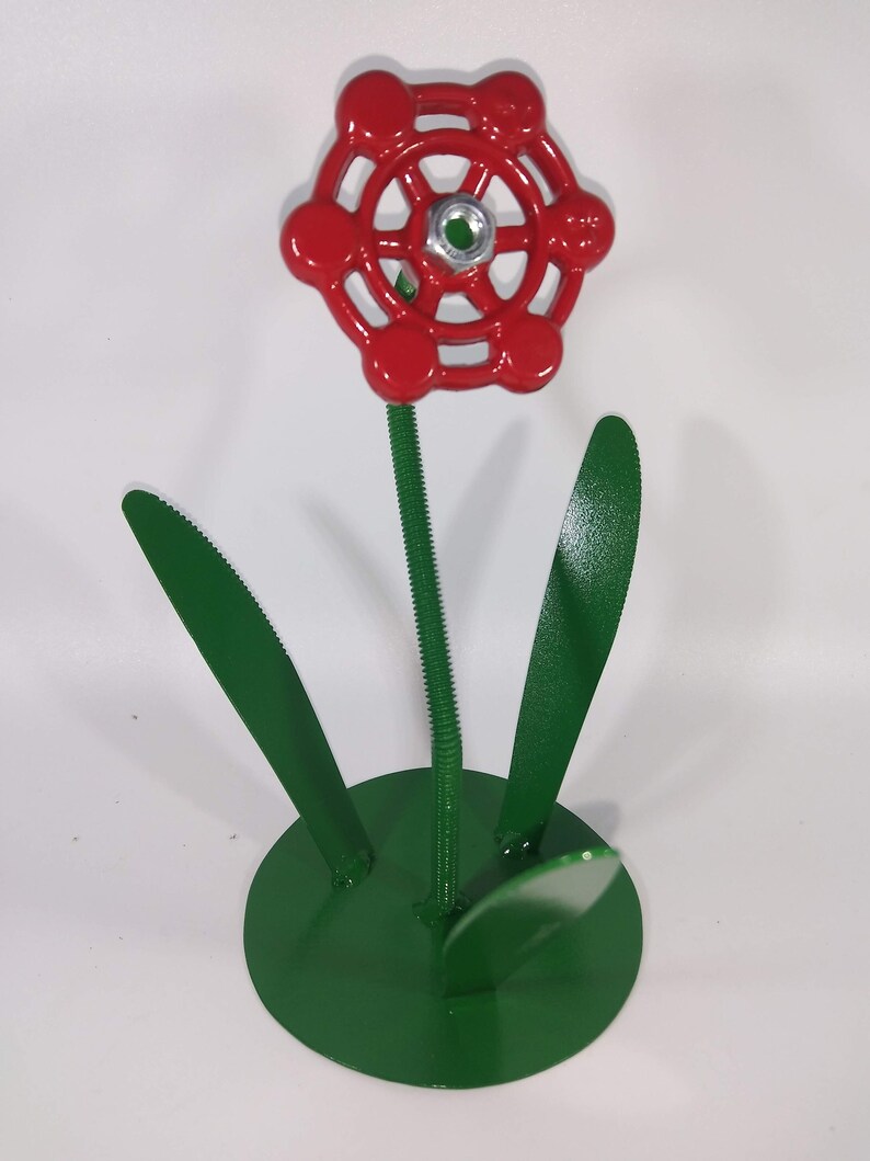 Red Metal Faucet Flower Sculpture: Recycled Valentine's Gift - Etsy