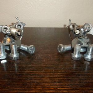 Dog Sitting, Dog Figurine, Metal Spark Plug Dog, Metal Art - Etsy