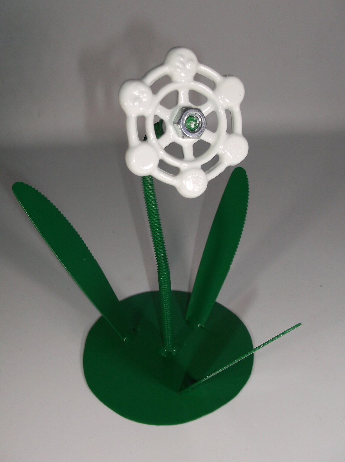 White Metal Flowers, Sculptured Floral Decor, Faucet Flower Valentines ...