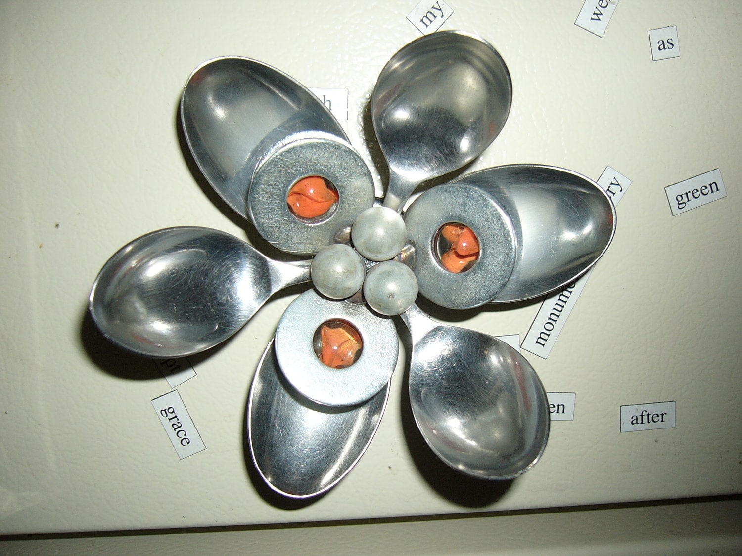 Orange Spoon Flower Metal Magnet | Etsy