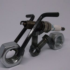 Motorcycle, Spark Plug Motorcycle, Miniature Model, Recycled Metal ...