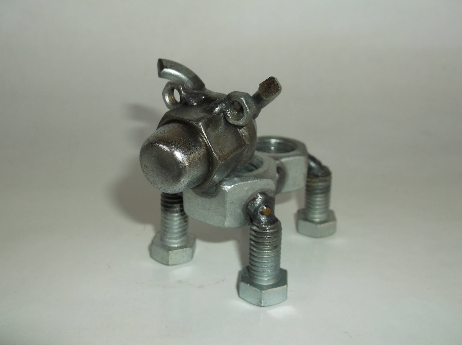 Pitbull Metal Dog Figurine Upcycled Art Miniature Dog - Etsy