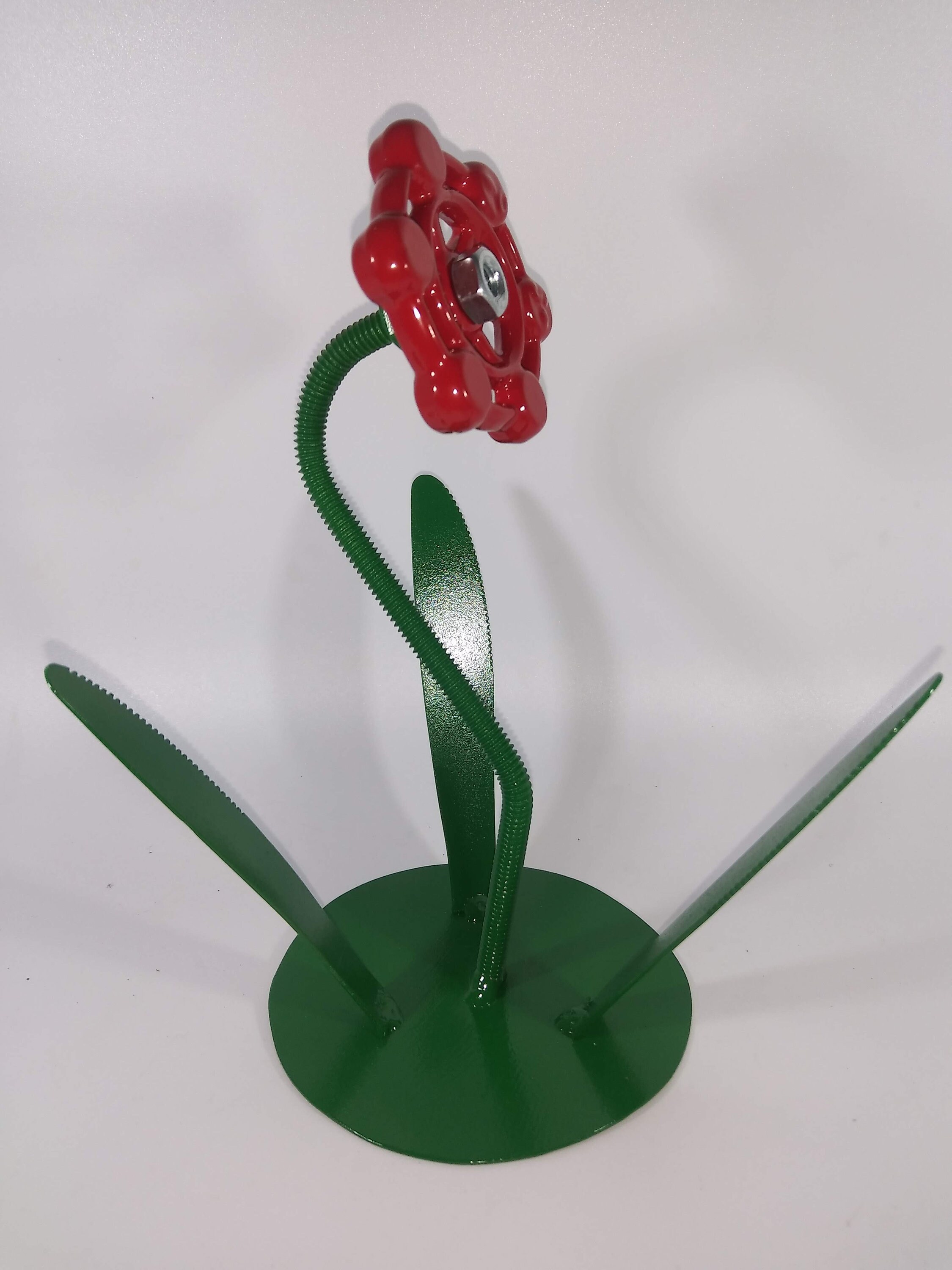 Red Metal Faucet Flower Sculpture: Recycled Valentine's Gift - Etsy