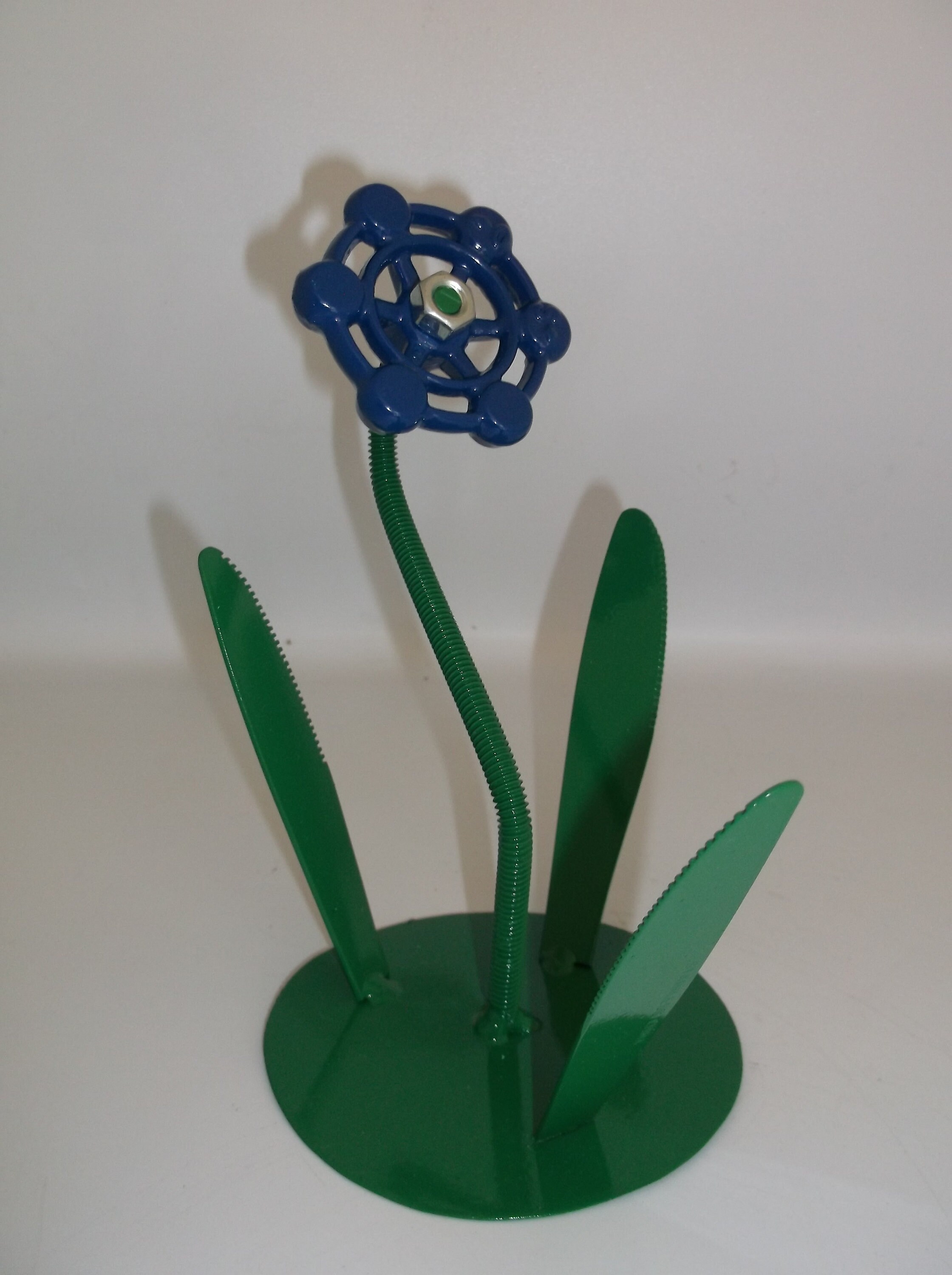 Blue Metal Flowers, Sculptured Floral Decor, Faucet Flower - Etsy