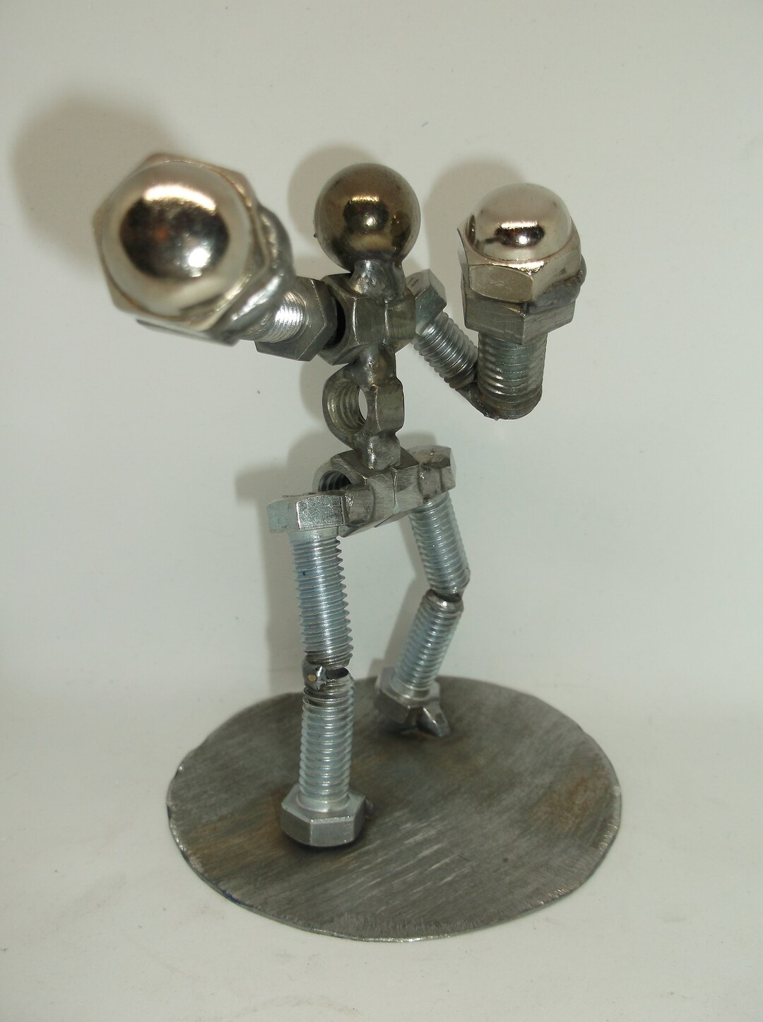 Upcycled Metal Boxer Figurine: Handmade Bolt Sculpture - Etsy