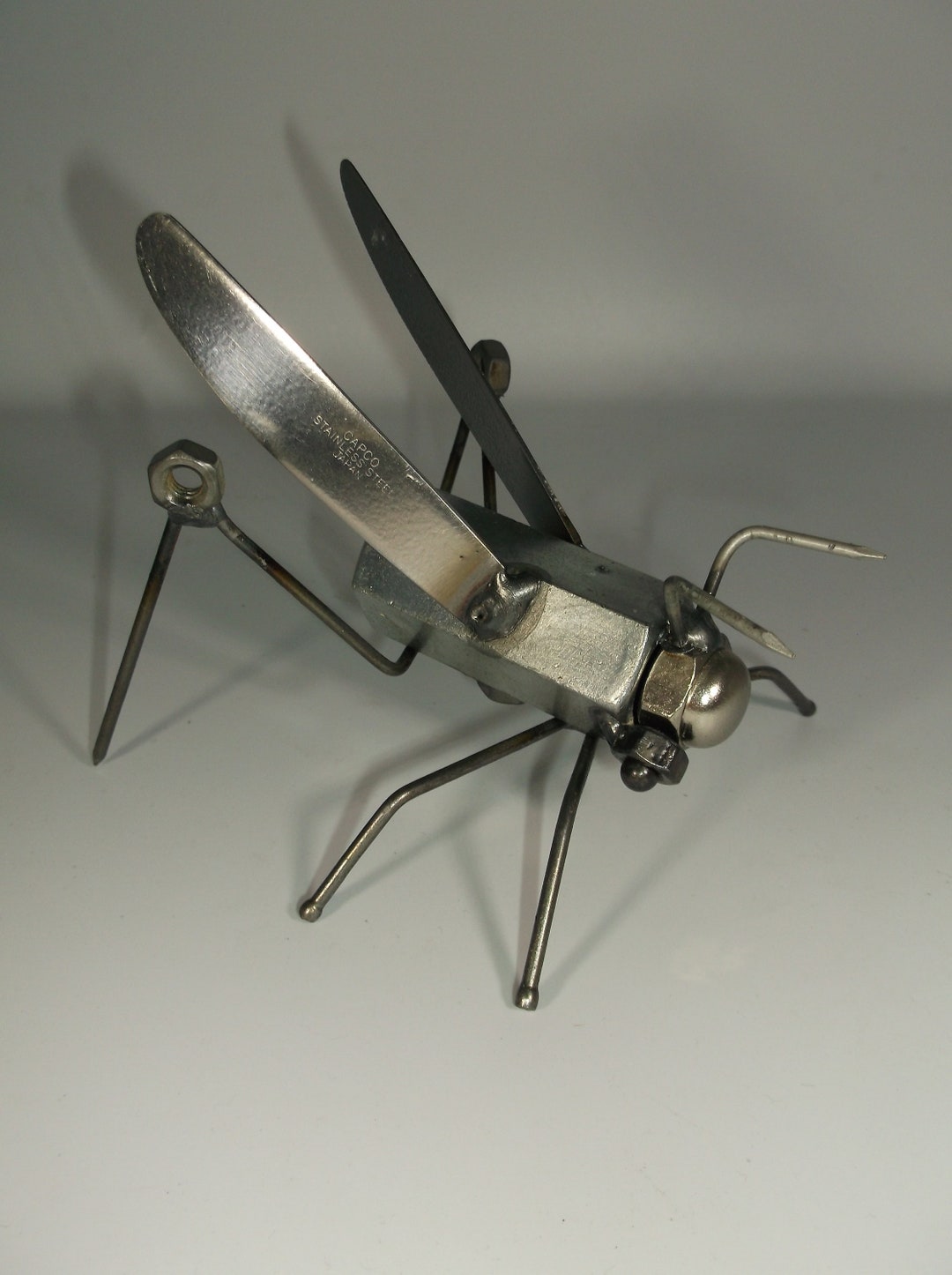 Grasshopper Metal Sculpture, Insects, Garden Stake, Yard Art - Etsy