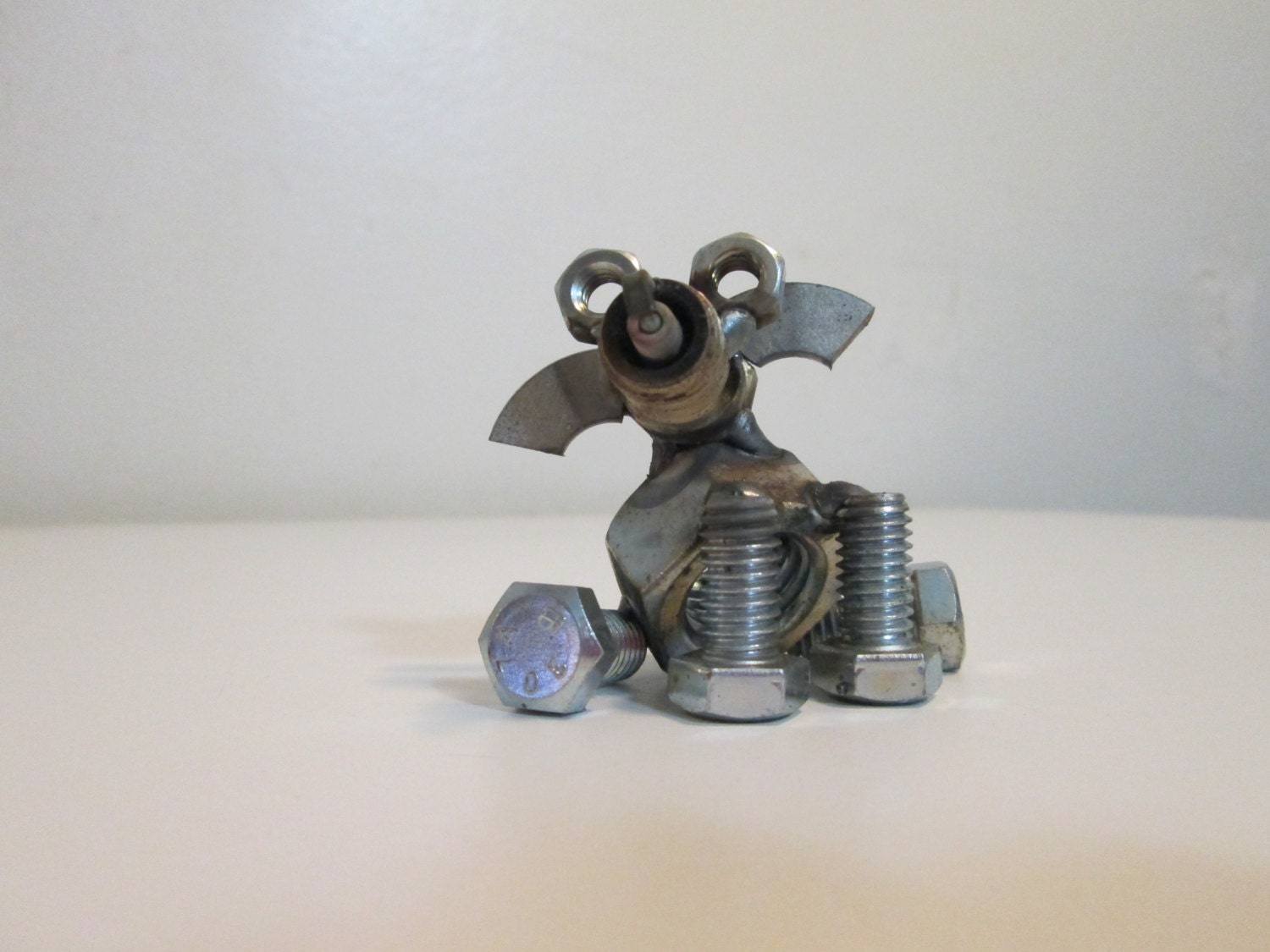 Dog Sitting Dog Figurine Metal Spark Plug Dog Metal Art | Etsy