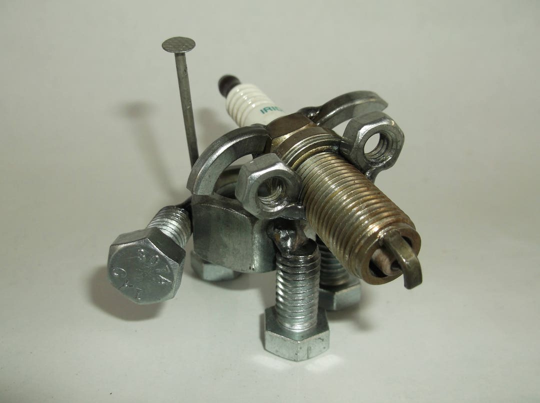Recycled Metal Spark Plug Dog Figurine - Handmade in USA - Etsy