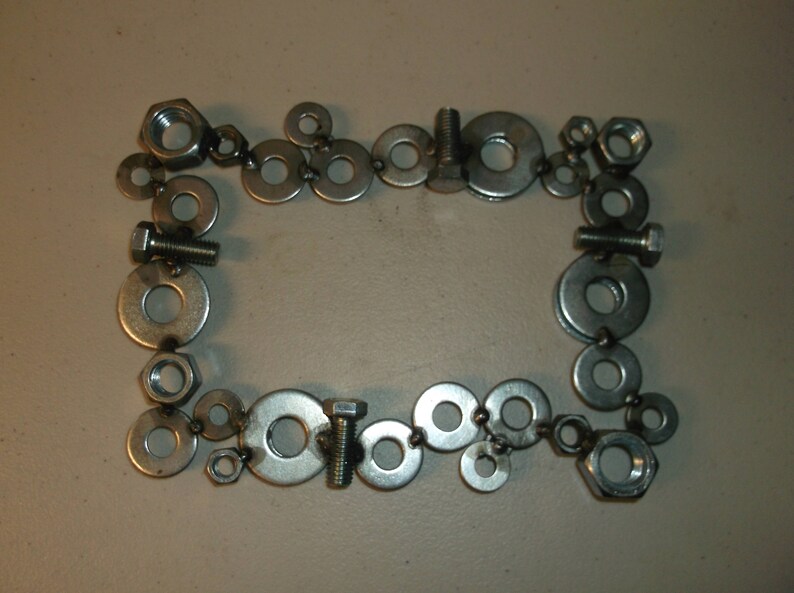 4 x 6 Picture Frame Recycled Metal Picture Frame Nuts & | Etsy